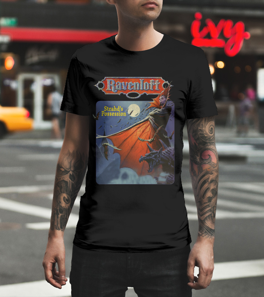 Ravenloft Strahd's Possession Vampire Moon Bats Wings Gargoyle T-Shirt