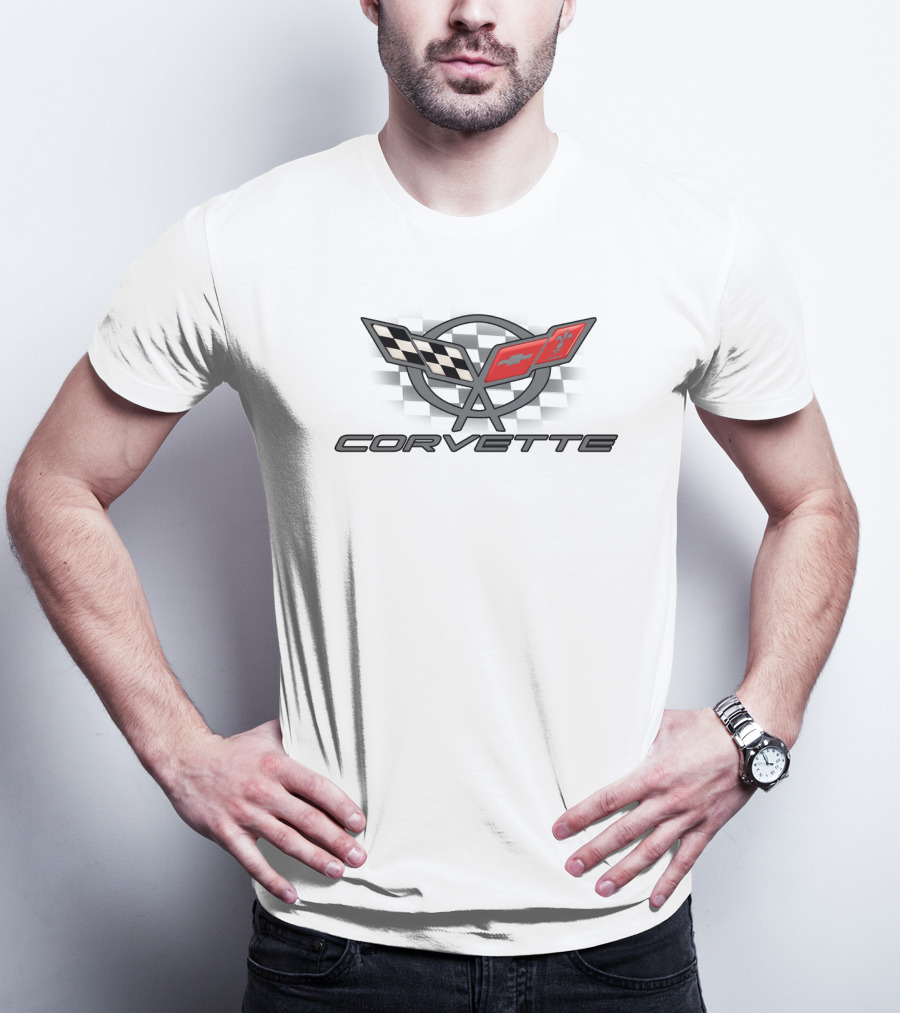 Corvette Racing Cross Flags Emblem T-Shirt