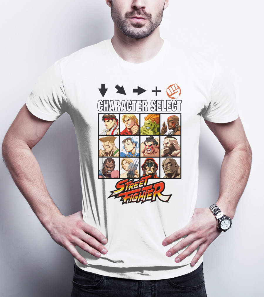 Street Fighter Character Select Classic Arcade Roster T-Shirt