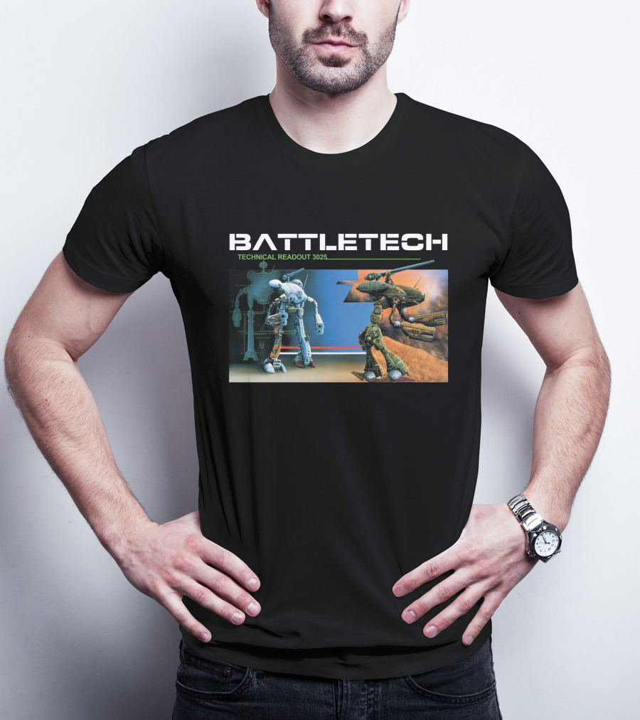 BattleTech Technical Readout 3025 Mech Warrior Robots Duel Scene T-Shirt