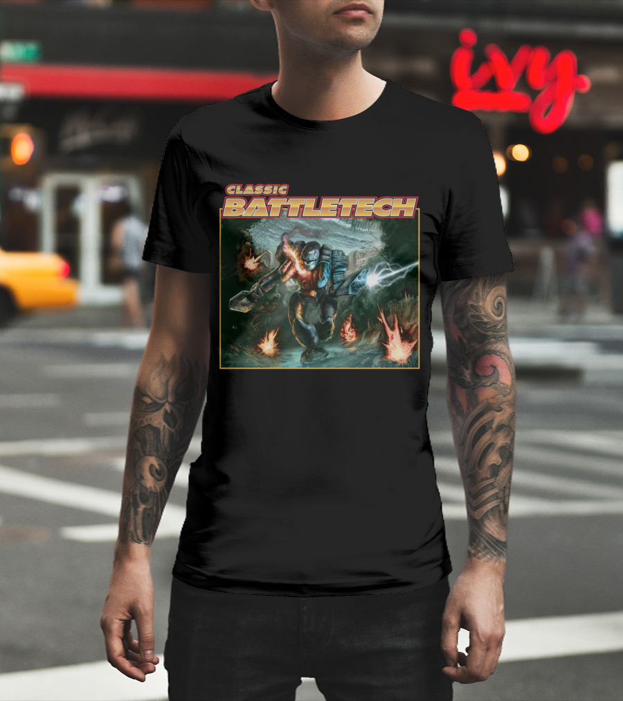 Classic BattleTech BTT 3055 Mech Warrior Action Scene T-Shirt