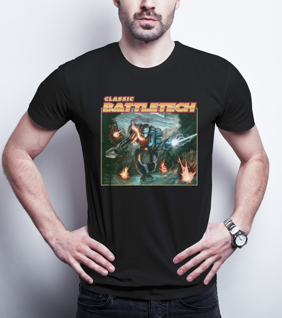 Classic BattleTech BTT 3055 Mech Warrior Action Scene T-Shirt