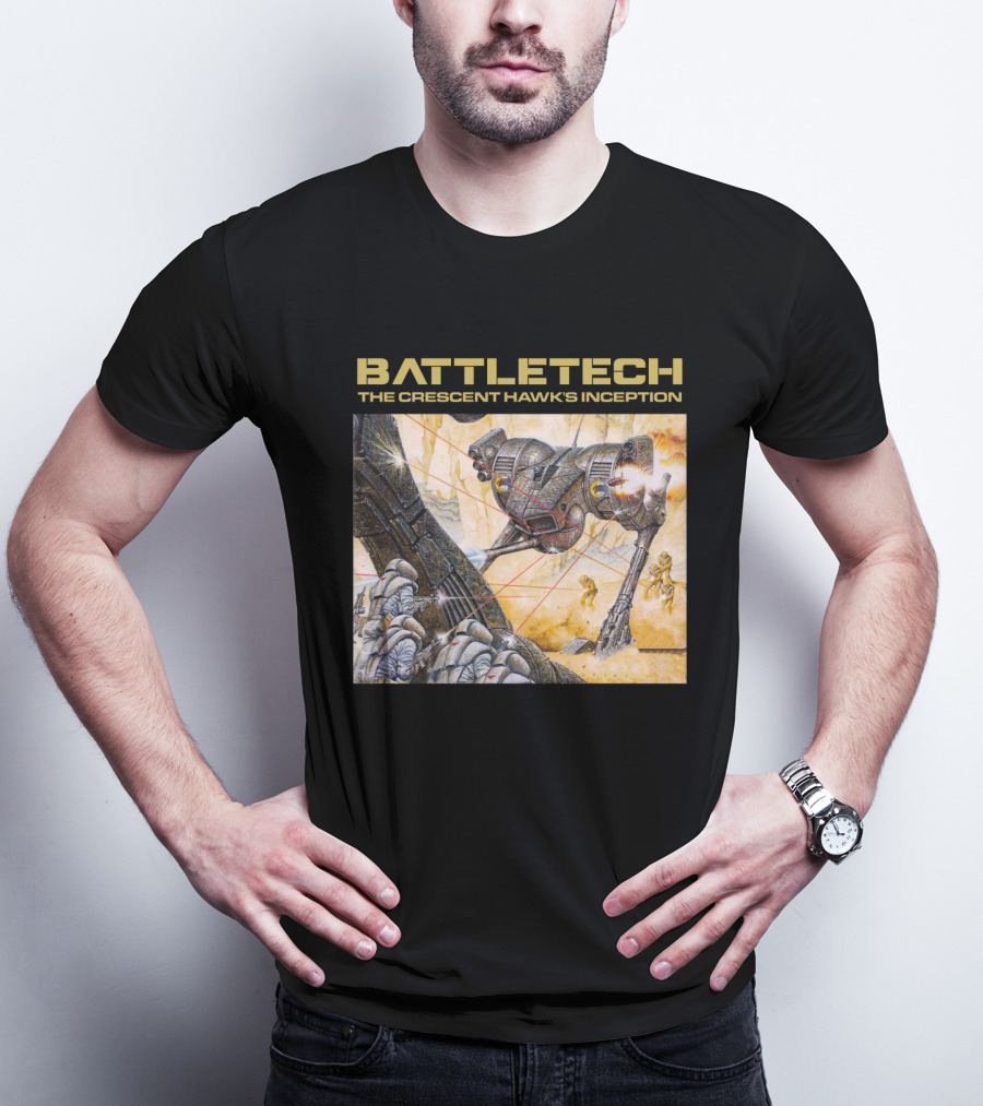BATTLETECH The Crescent Hawk's Inception Mech Battle Scene T-Shirt