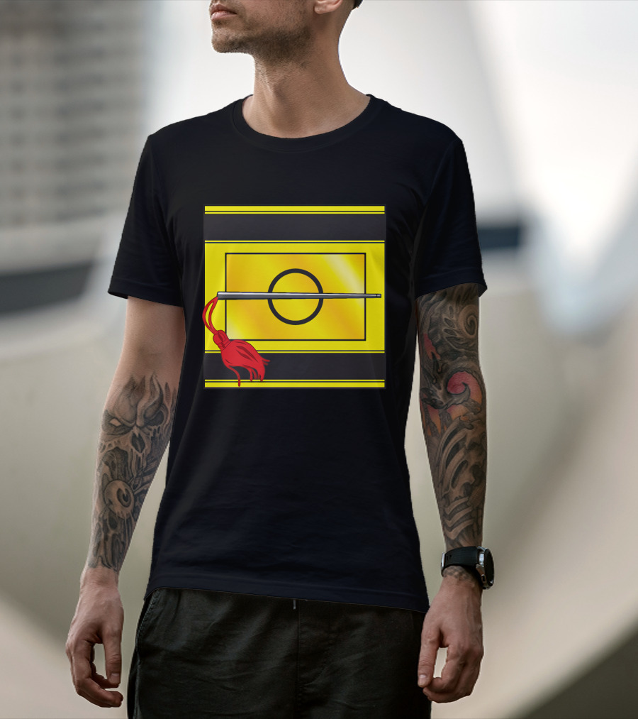 Crusis Lancers Circle And Tassel Icon On Yellow And Black Stripes T-Shirt