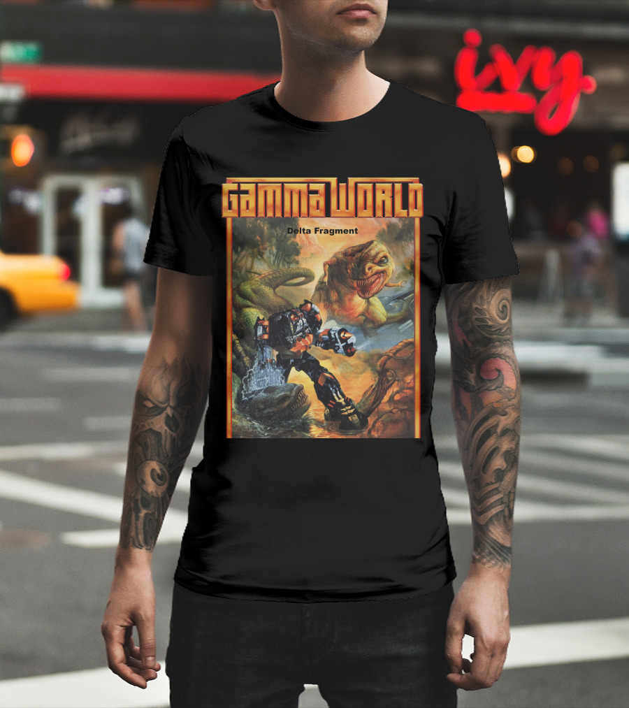 Gamma World Delta Fragment Mech Battle Dinosaur Display T-Shirt