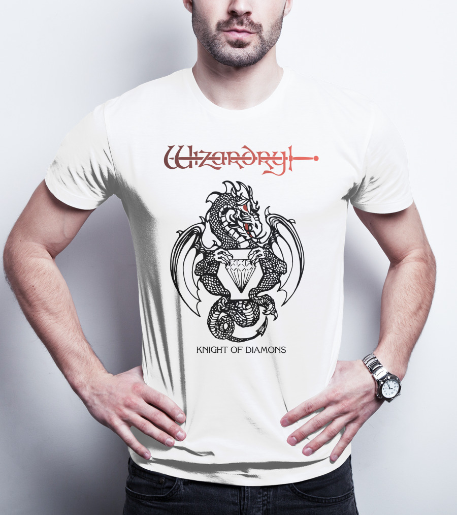 Wizardry Knight Of Diamons Dragon Holding Diamond T-Shirt