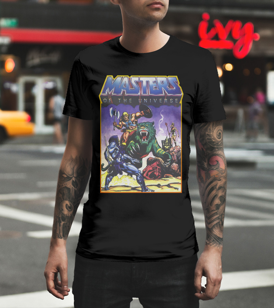 Masters Of The Universe He-Man Battle Cat Skeletor T-Shirt