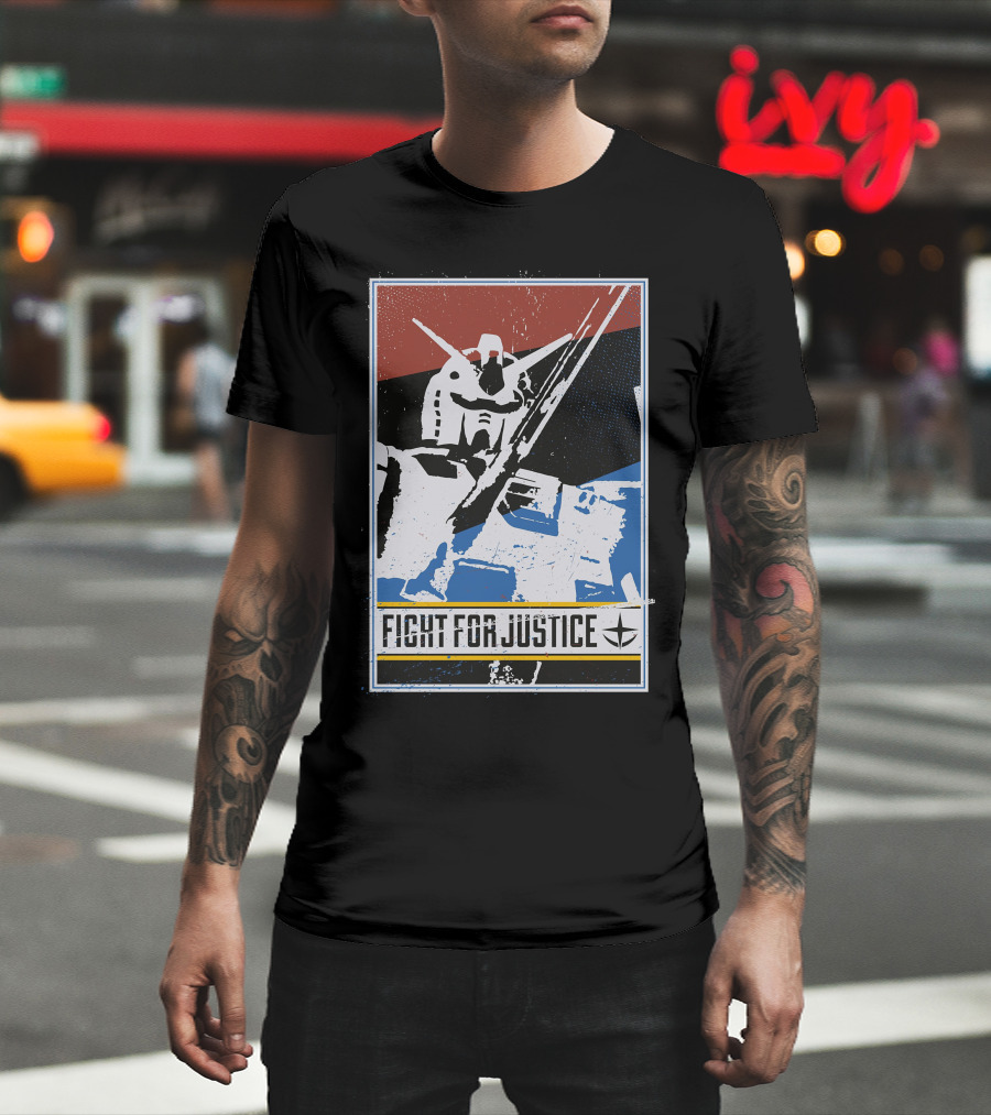 Fight For Justice Gundam Retro T-Shirt