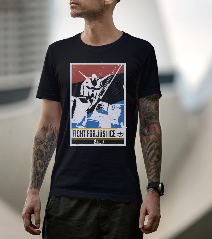 Fight For Justice Gundam Retro T-Shirt