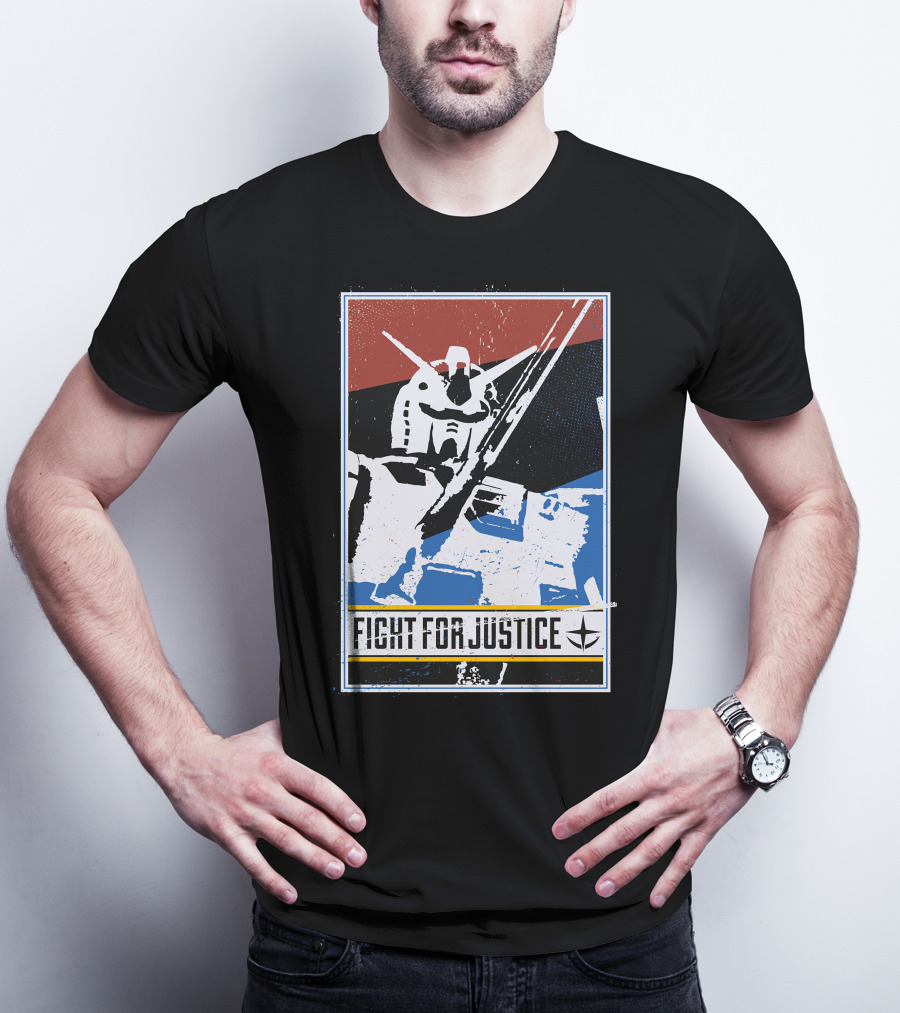Fight For Justice Gundam Retro T-Shirt