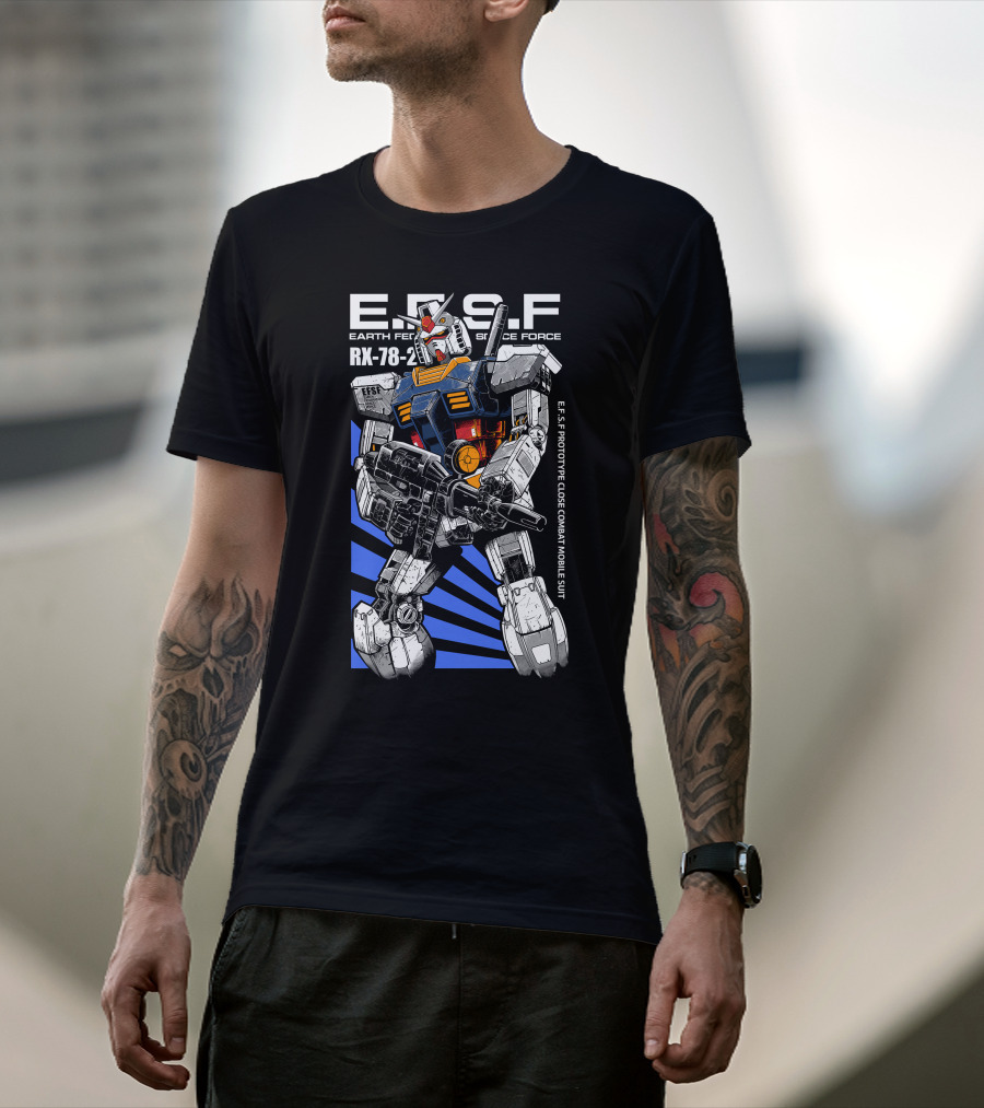 E.F.S.F Earth Federation Space Force RX-78-2 Prototype Close Combat Mobile Suit T-Shirt