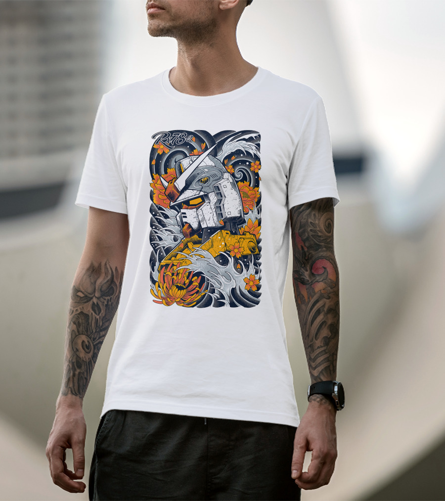 RX-78-2 Gundam Floral Waves T-Shirt
