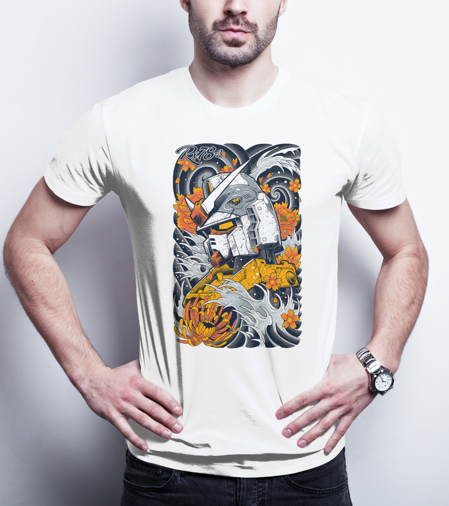RX-78-2 Gundam Floral Waves T-Shirt