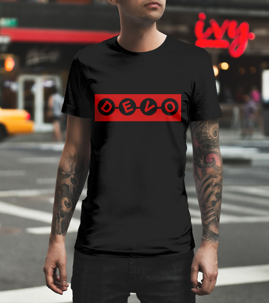 DEVO Band Logo Red And Black Circles T-Shirt