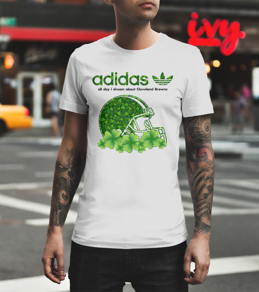 All Day I Dream About Cleveland Browns Shamrock Helmet T-Shirt