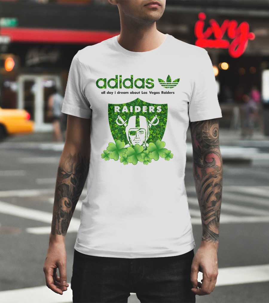 All Day I Dream About Las Vegas Raiders Shamrock Badge T-Shirt