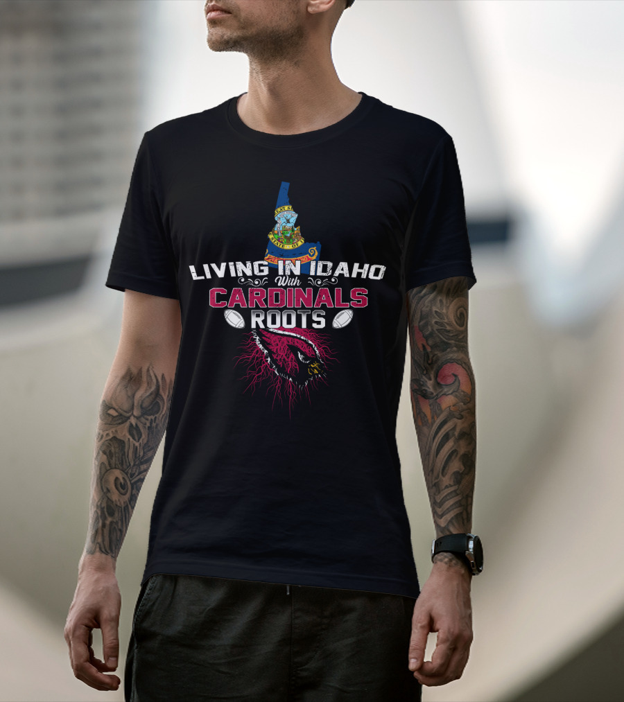 Living In Idaho With Cardinals Roots And State Seal Iconic Symbol T-Shirt