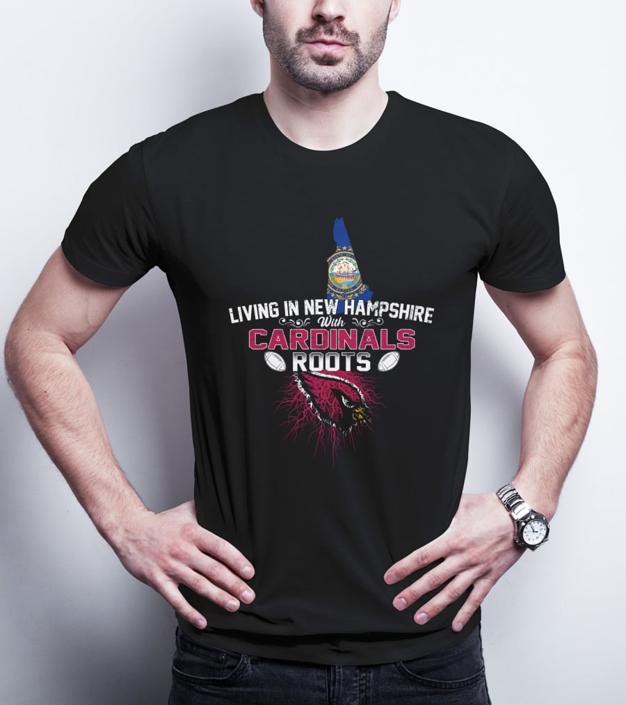 Living In New Hampshire With Cardinals Roots New Hampshire State Seal Football Connection T-Shirt