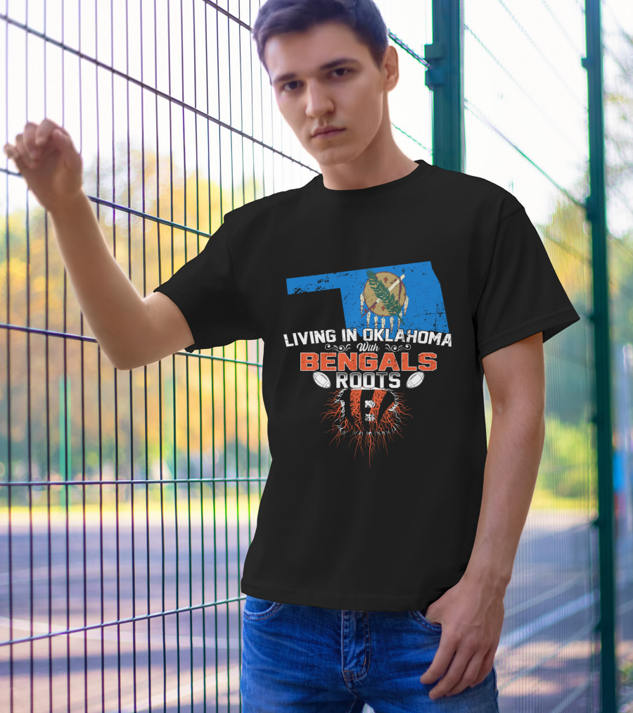 Living In Oklahoma With Bengals Roots State Football Heritage Iconic T-Shirt