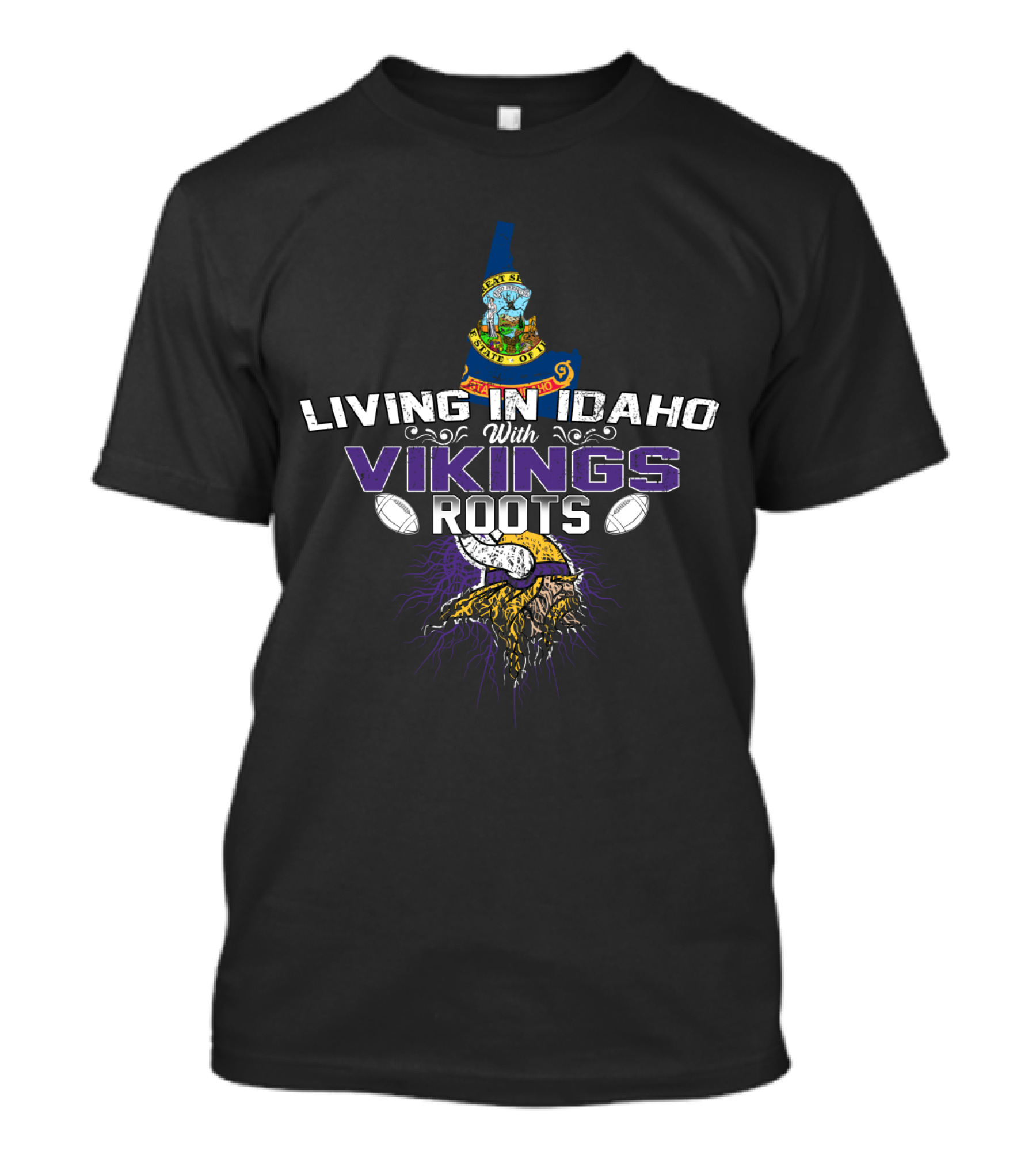 Living In Idaho With Vikings Roots Football Heritage And State Pride T-Shirt