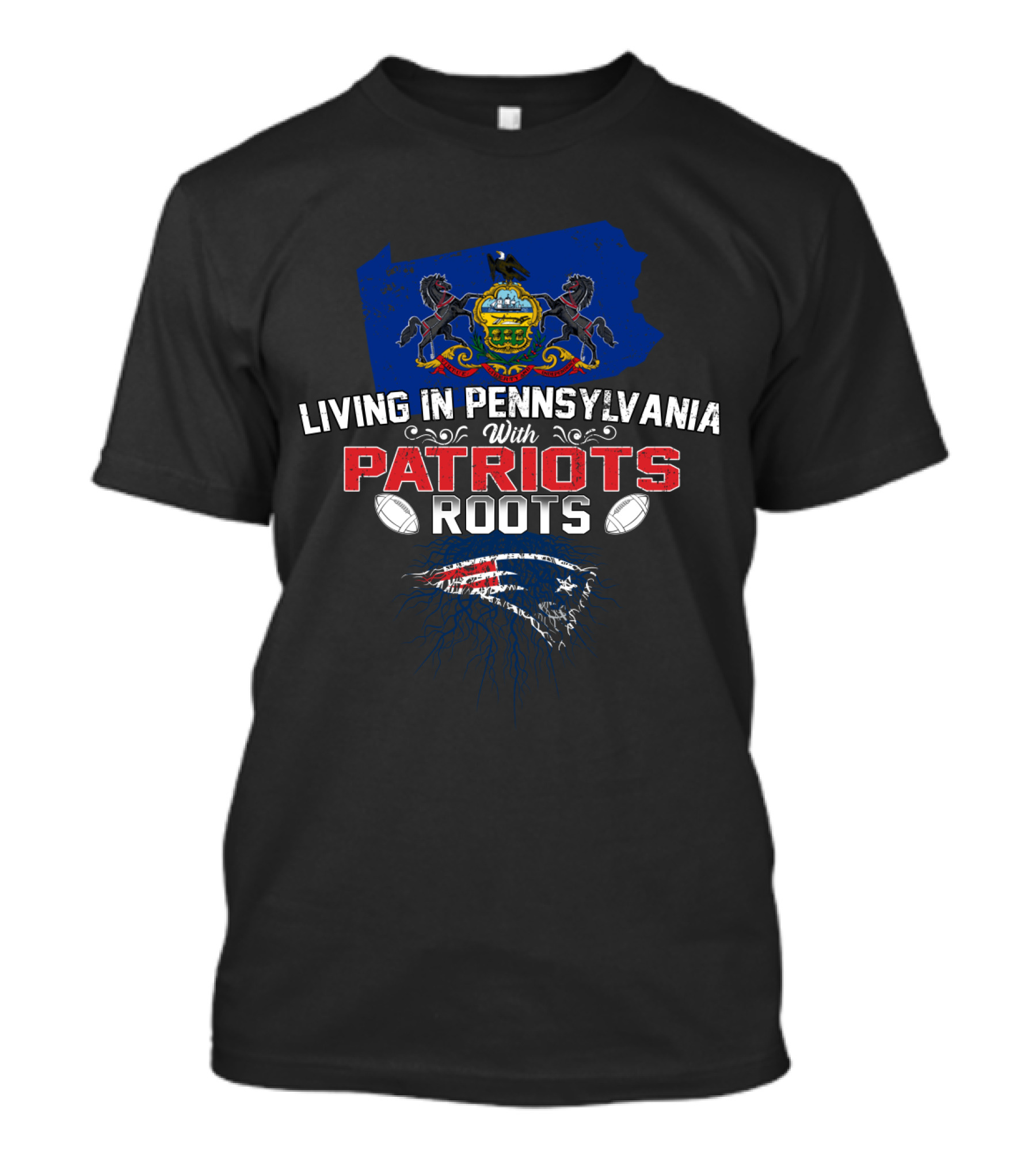 Living In Pennsylvania With Patriots Roots State Crest And Logo References T-Shirt