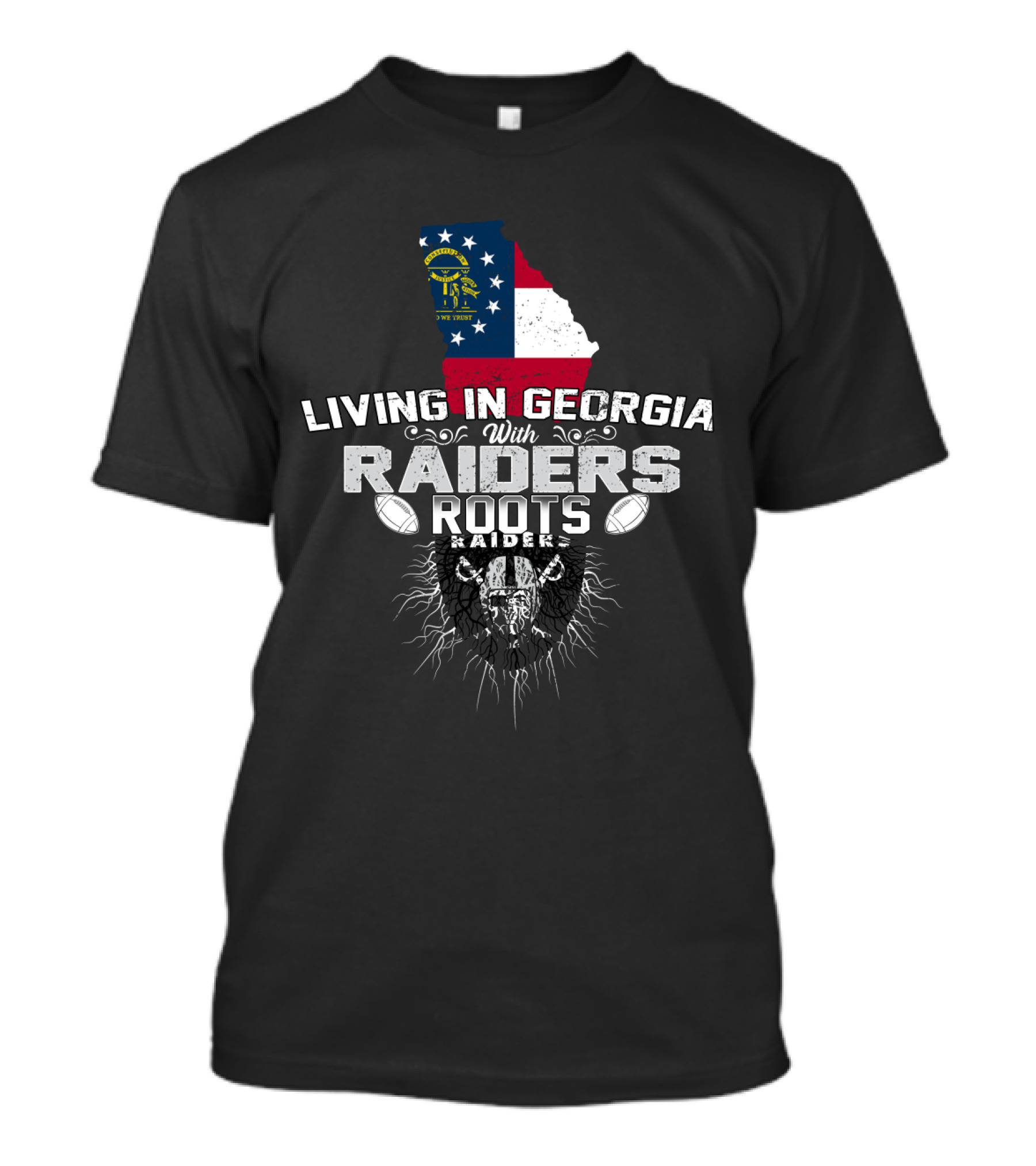 Living In Georgia With Raiders Roots T-Shirt