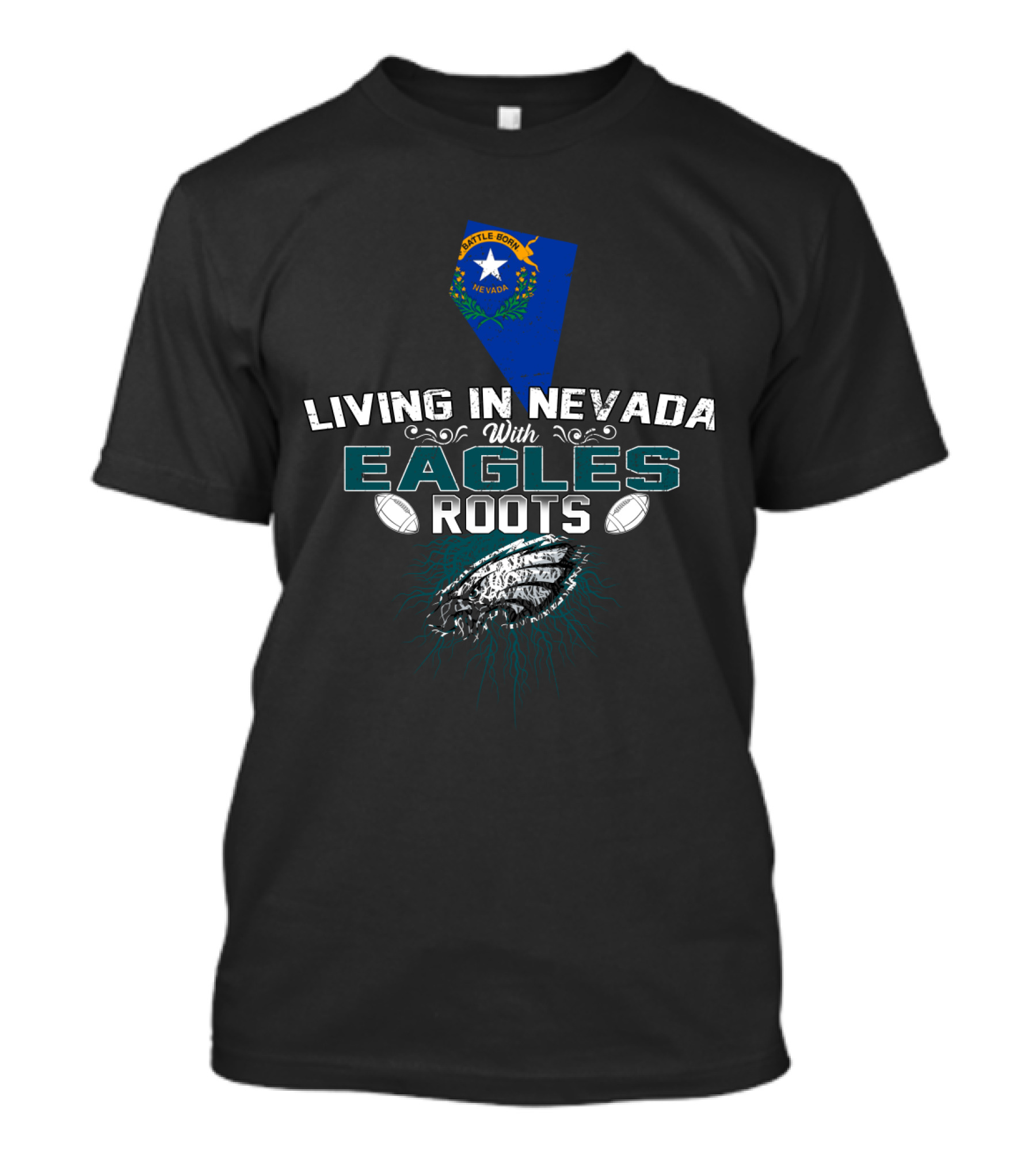 Nevada Pride With Eagles Roots Football Connection T-Shirt
