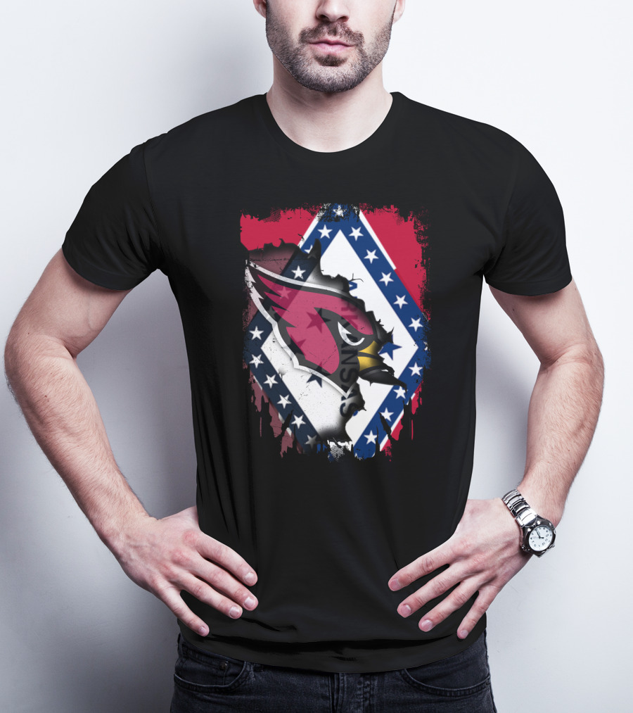 Together Arkansas Cardinals Flag Fusion T-Shirt