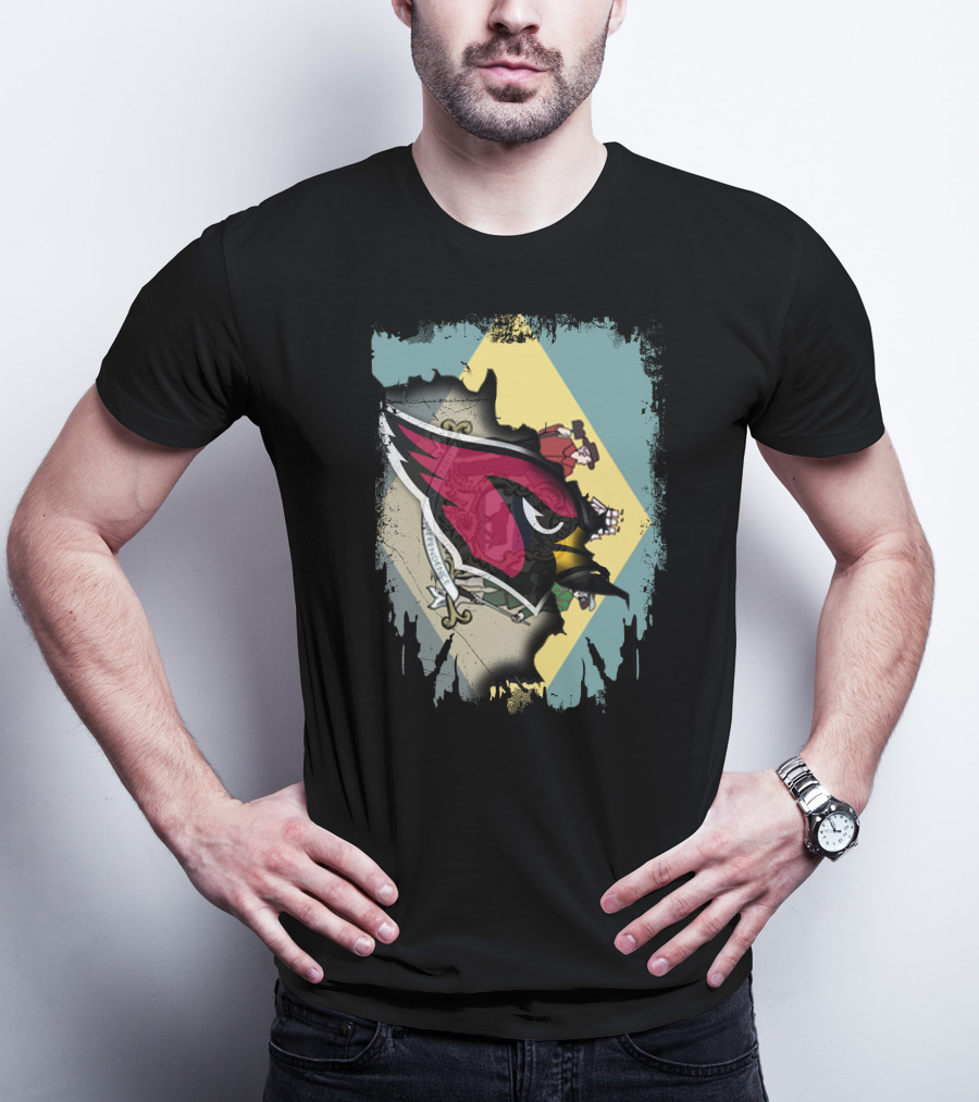 Delaware Flag With Cardinals Team Iconic T-Shirt