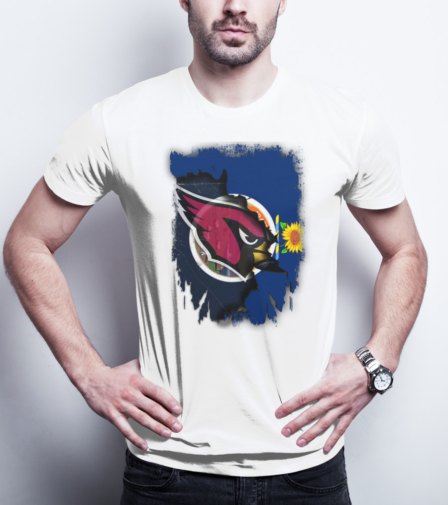 Kansas Flag With Cardinals Logo Integration T-Shirt