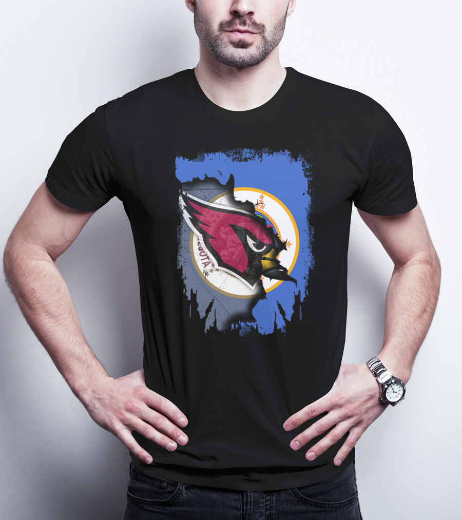 Together Minnesota State Emblem With Cardinals Logo Collaboration T-Shirt