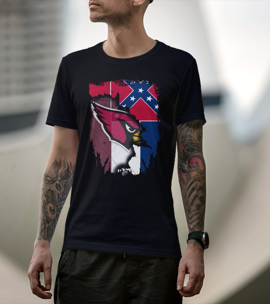 Together Mississippi Cardinal Emblem And Flag T-Shirt