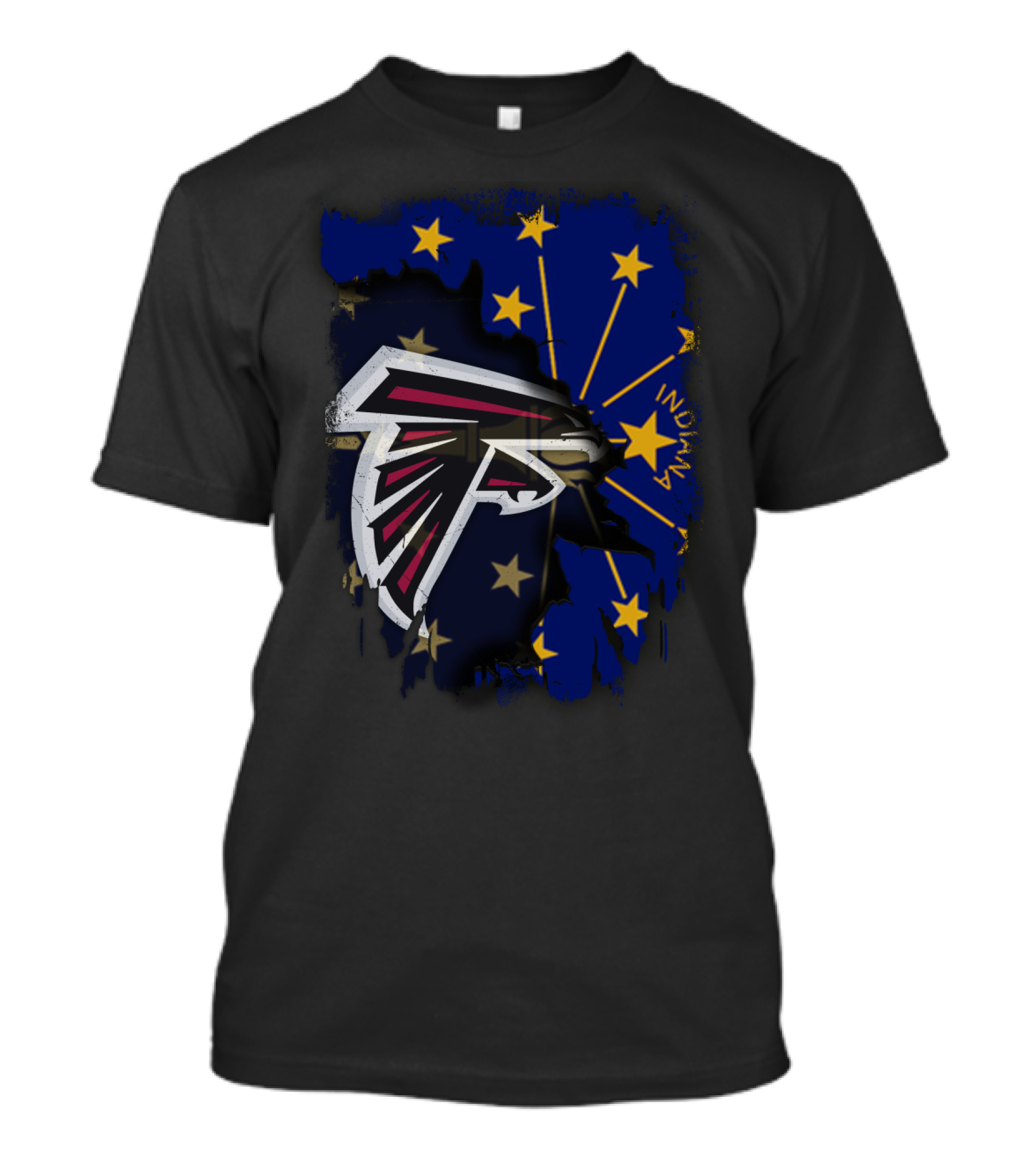 Indiana State Flag With Atlanta Falcons Logo Together T-Shirt