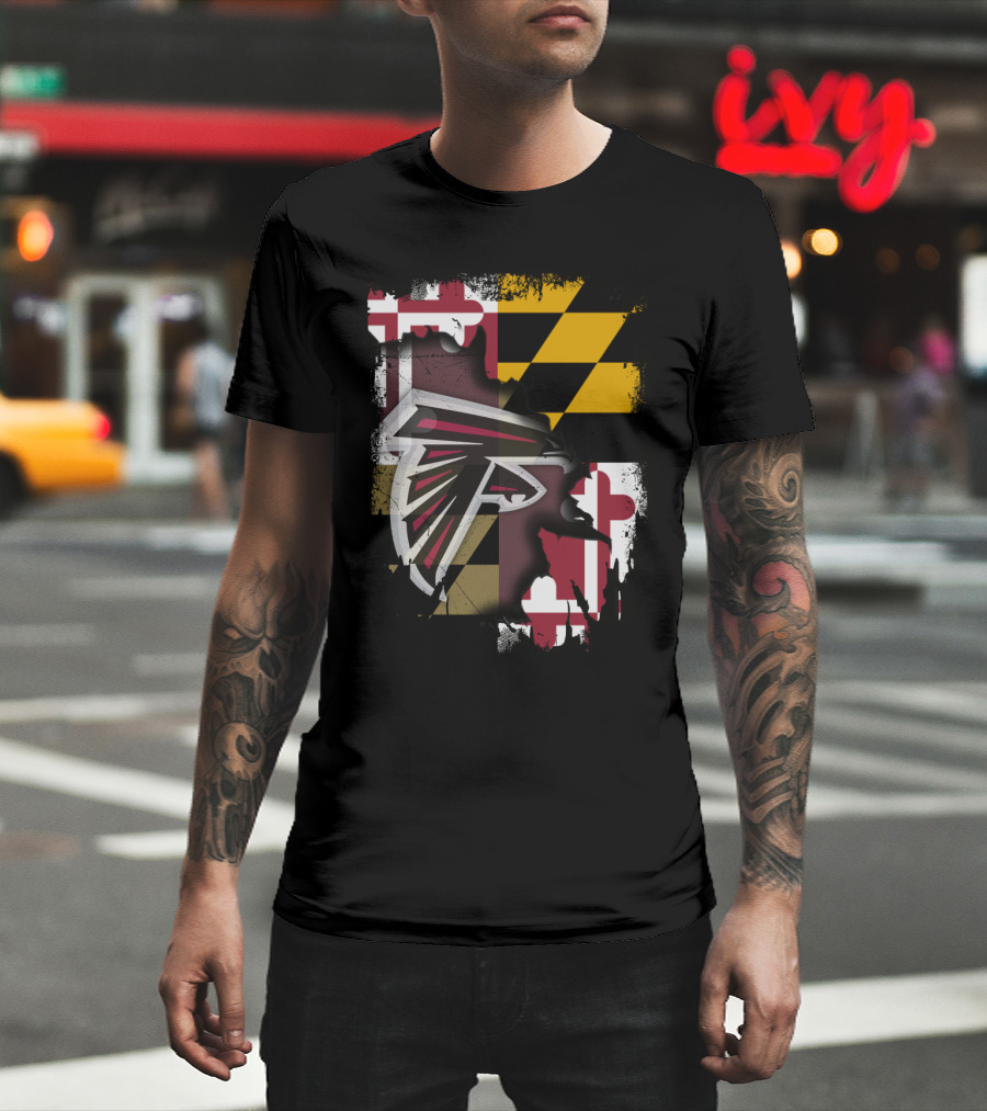 Maryland Pride With Atlanta Falcons Logo Integration T-Shirt