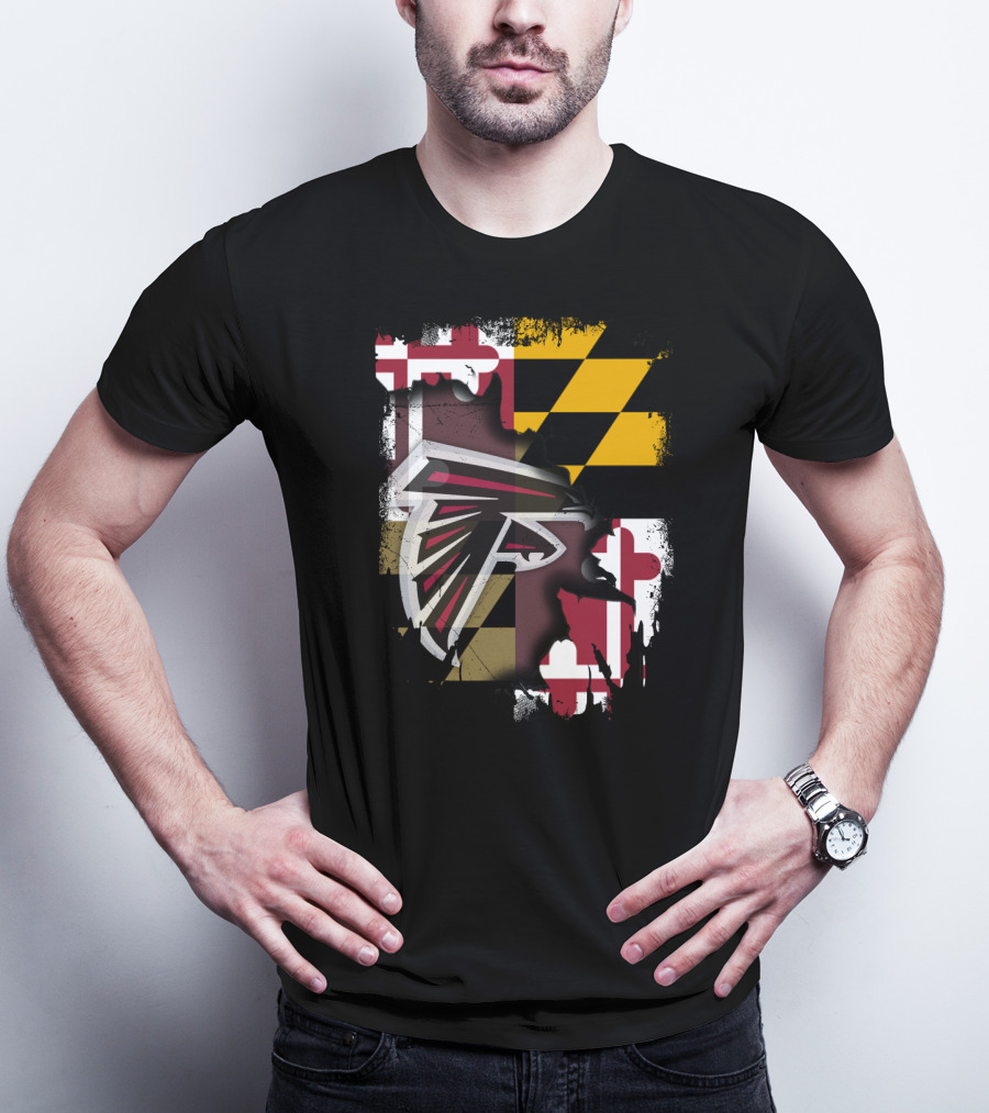 Maryland Pride With Atlanta Falcons Logo Integration T-Shirt