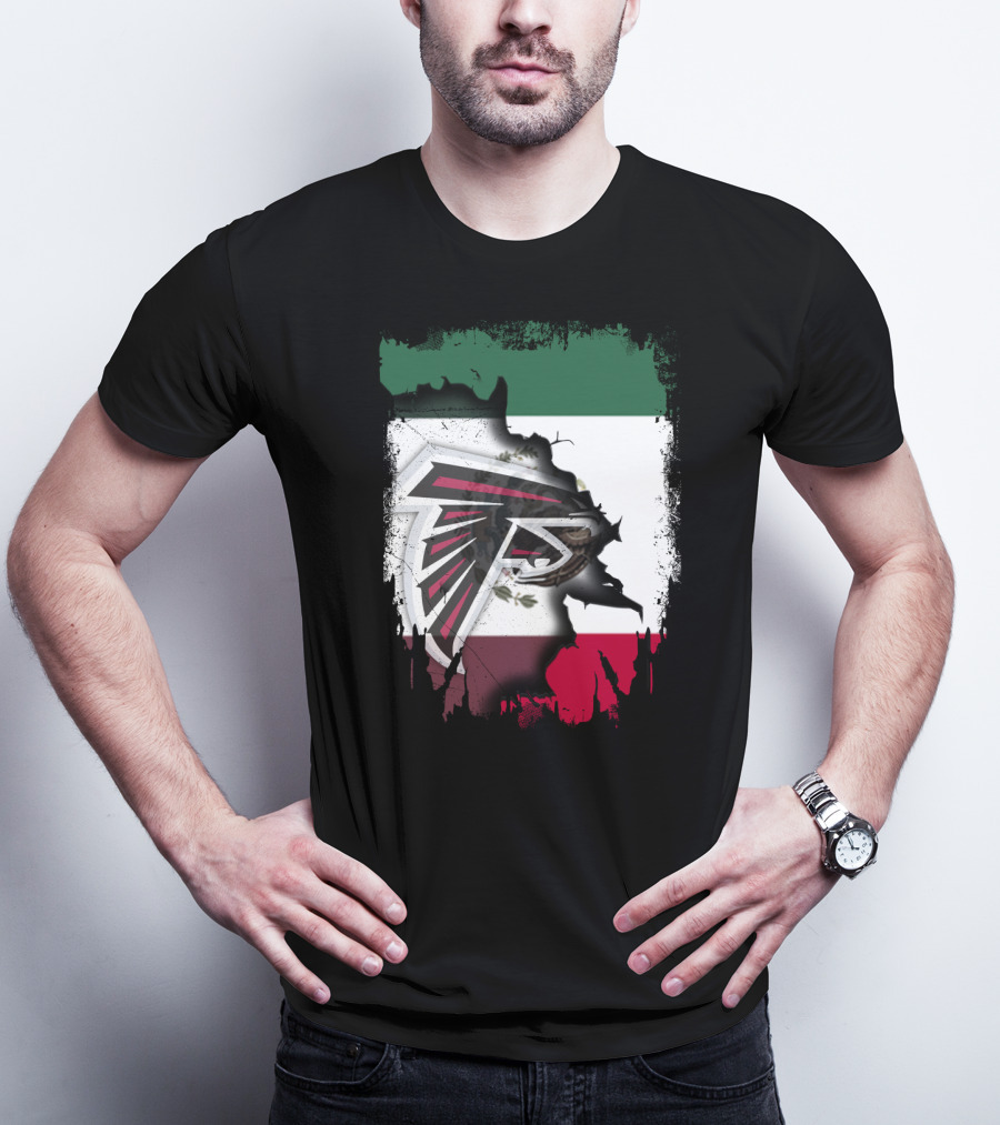 Mexico Flag With Atlanta Falcons T-Shirt