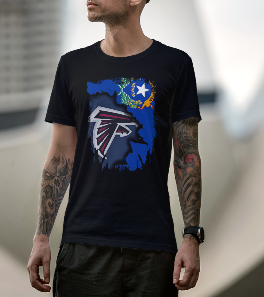 Nevada State Flag With Falcons Logo Integration T-Shirt