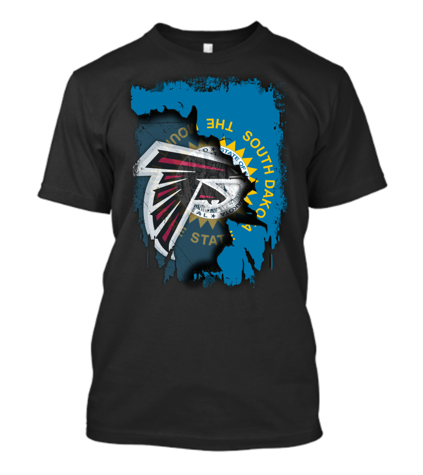 South Dakota Strong With Falcons Emblem And State Seal T-Shirt