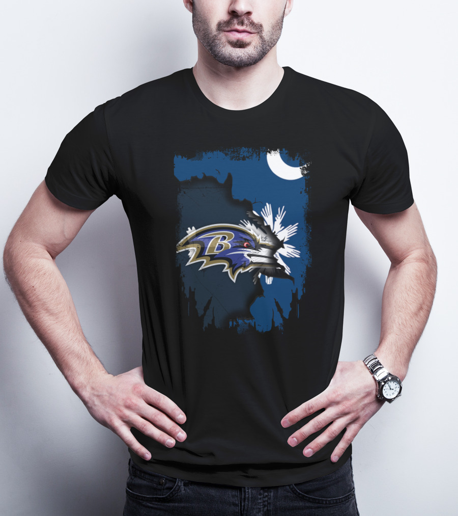 Together South Carolina Palmetto With Baltimore Ravens T-Shirt