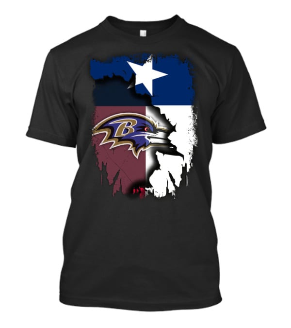 Texas And Baltimore Ravens Unity Featuring Lone Star And Team T-Shirt