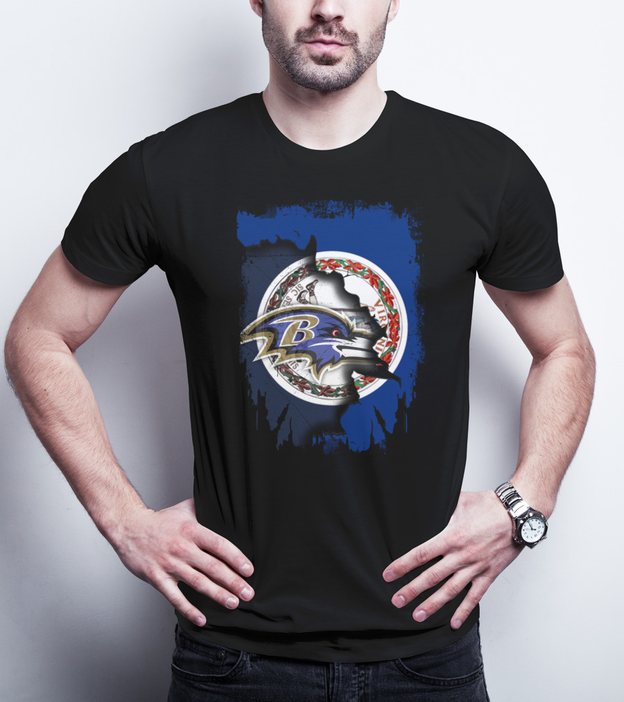 Baltimore Ravens Virginia State Pride Collaboration T-Shirt