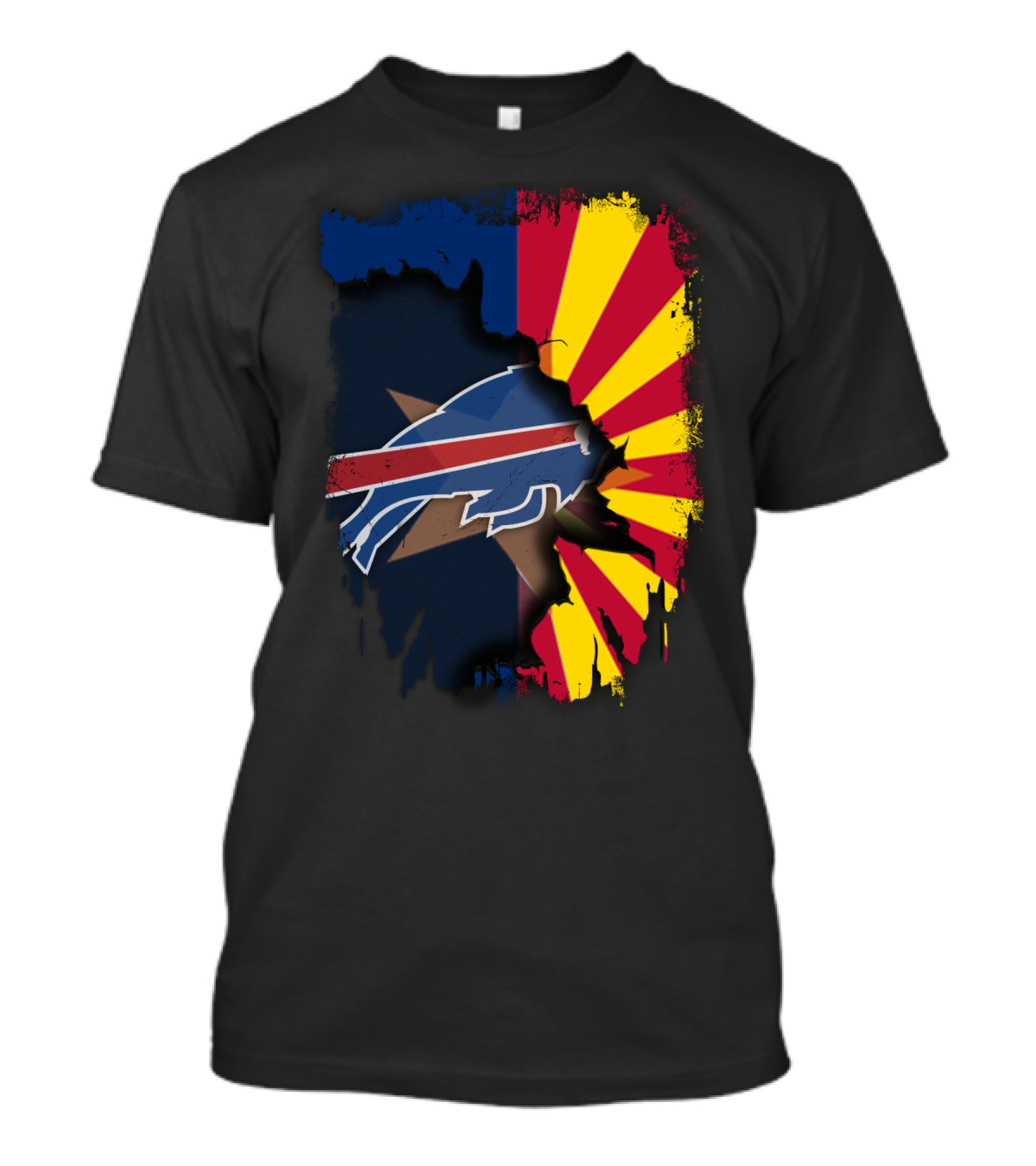 Arizona Flag And Buffalo Bills Logo United In Torn T-Shirt