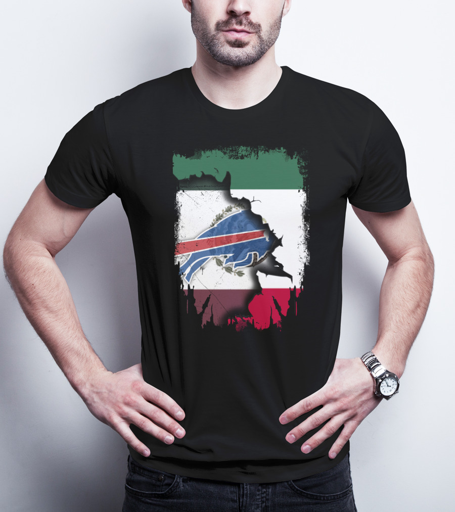 Together Mexico Buffalo Bills Flag Fusion T-Shirt