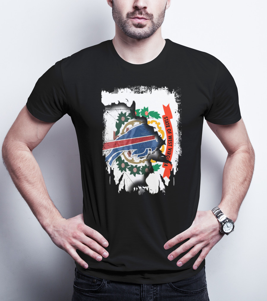 State Of West Virginia Buffalo Symbol With Bills Collaboration T-Shirt