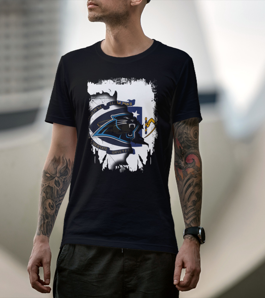 Together Massachusetts Patriots Emblem With Panther T-Shirt