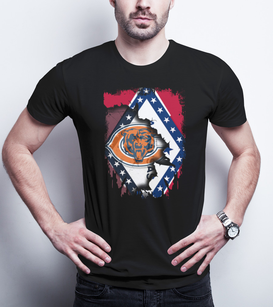 Arkansas State Pride With Chicago Bears Logo Integration T-Shirt