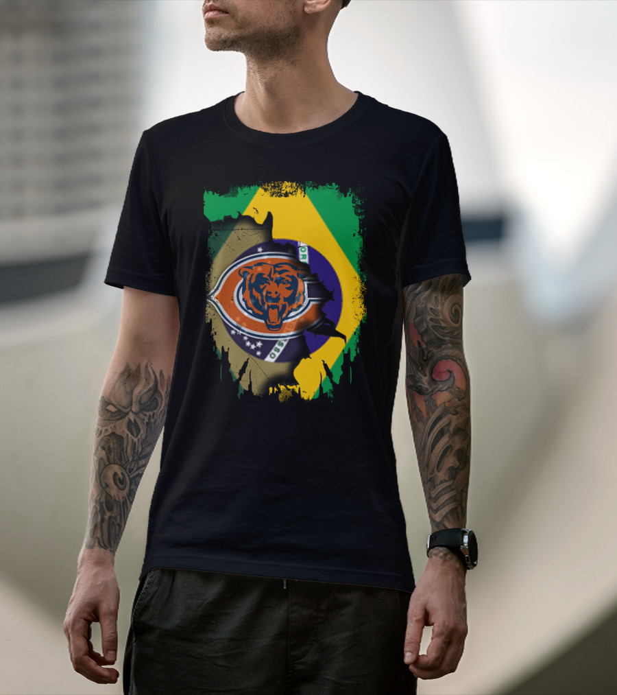 Together Brazil With Bears Logo And Flag Fusion T-Shirt