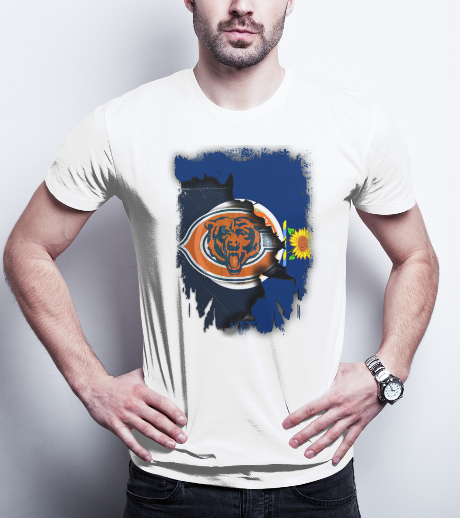 Kansas Sunflower With Chicago Bears T-Shirt