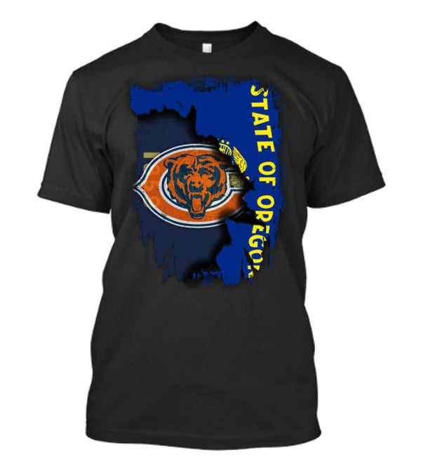 State Of Oregon Together With Bears Team Emblem T-Shirt