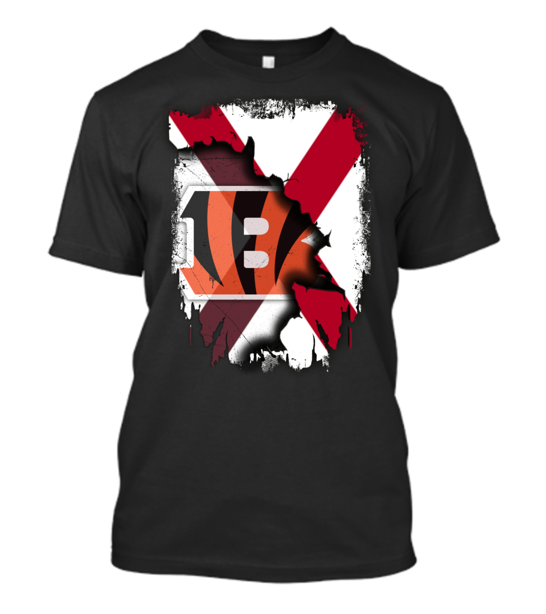 Together Alabama Red X With Cincinnati Bengals Stripes T-Shirt